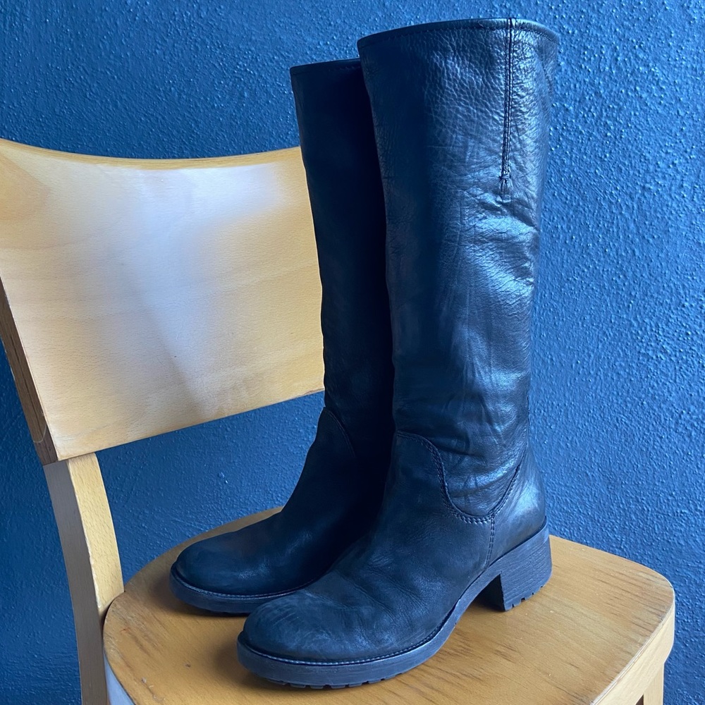 Alberto Fermani Knee High Tall Leather Boots Size 8.5… - Gem